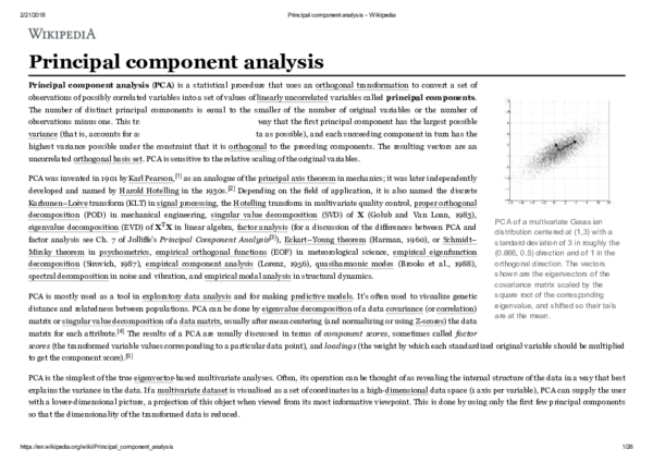 (PDF) Principal component analysis