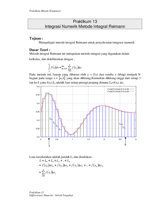 (PDF) Praktikum6_13 Integrasi Numerik Metode Integral Reimann.pdf