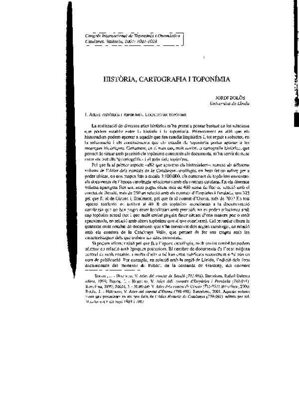 (PDF) HISTÒRIA, CARTOGRAFIA I TOPONÍMIA, Congrés Internacional de ...