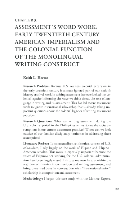 (PDF) ASSESSMENT'S WORD WORK: EARLY TWENTIETH CENTURY AMERICAN ...