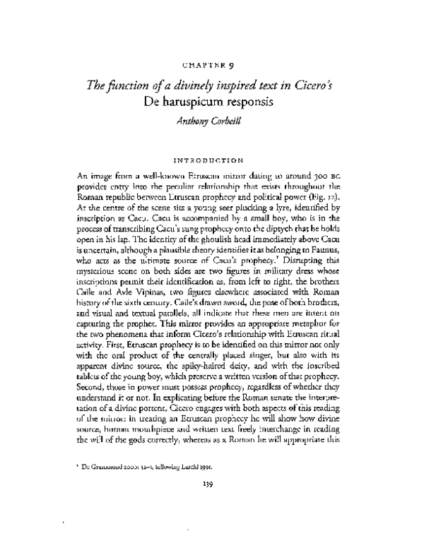 (PDF) "The function of a divinely inspired text in Cicero’s De ...
