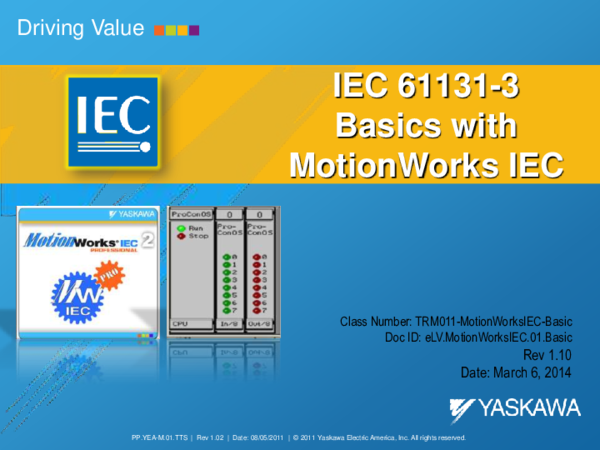 (PDF) Driving Value IEC 61131-3 Basics with MotionWorks IEC