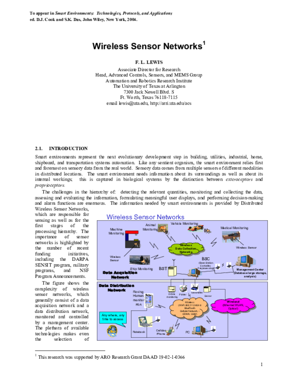 (PDF) Wireless Sensor Networks 1