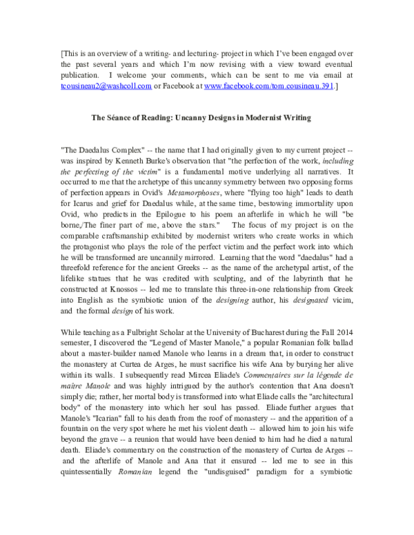 (DOC) The Séance of Reading- Uncanny Designs in Modernist Writing 2-26 ...