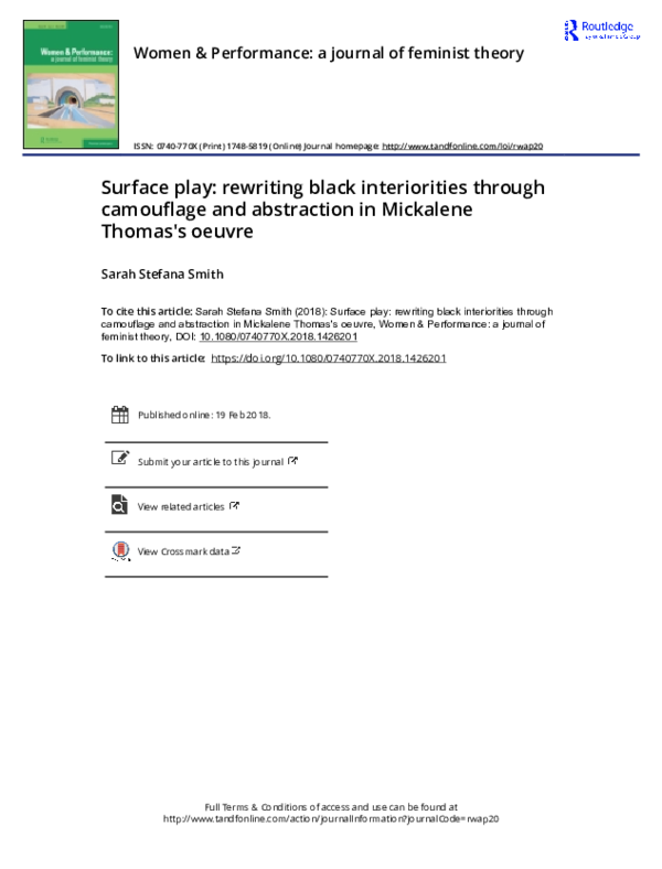 (PDF) Surface Play: Rewriting Black Interiorities through Camouflage and Abstraction in ...