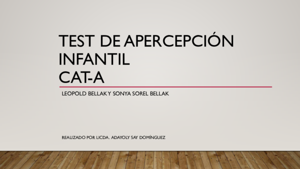 (PDF) TEST DE APERCEPCIÓN INFANTIL CAT-A