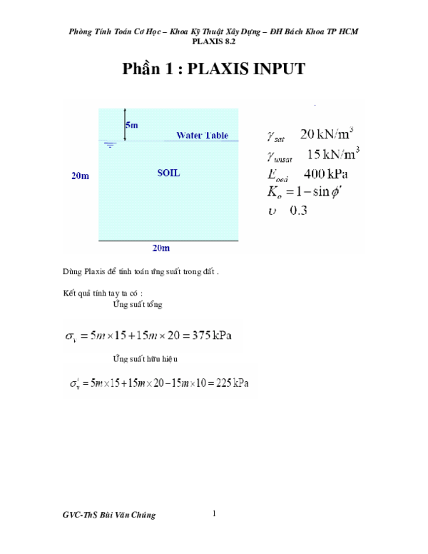 (PDF) Phaà n 1 : PLAXIS INPUT