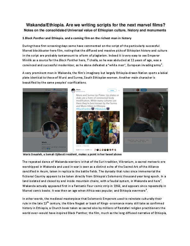 (PDF) Wakanda/Ethiopia. Are we writing scripts for the next marvel films?