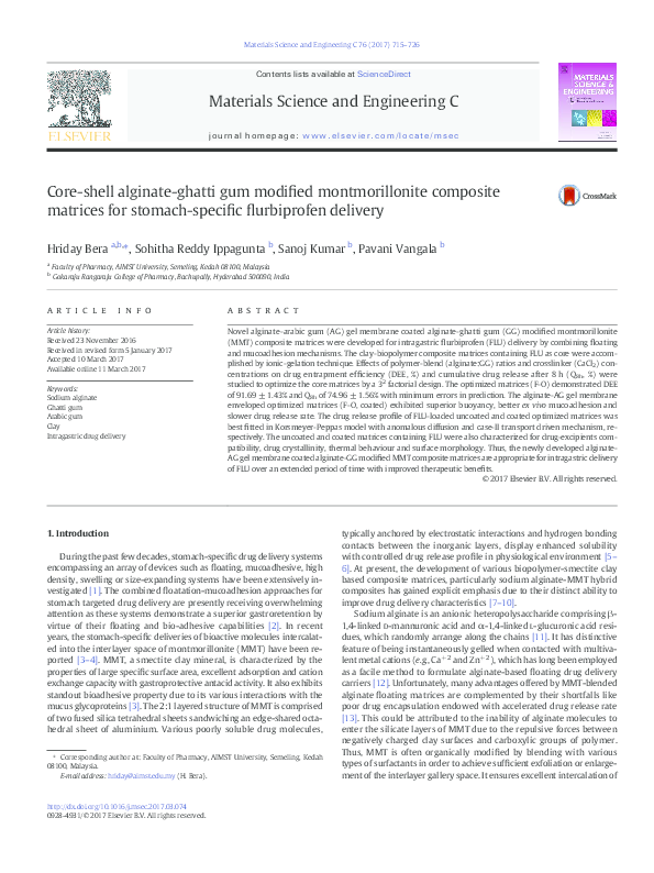 (PDF) Core-shell alginate-ghatti gum modified montmorillonite composite ...
