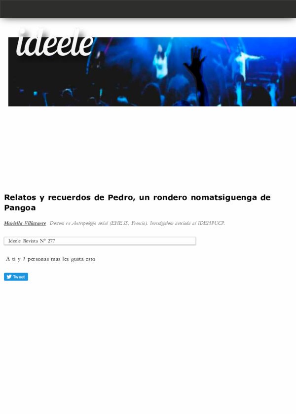 (PDF) Relatos y recuerdos de Pedro, un rondero nomatsiguenga de Pangoa ...