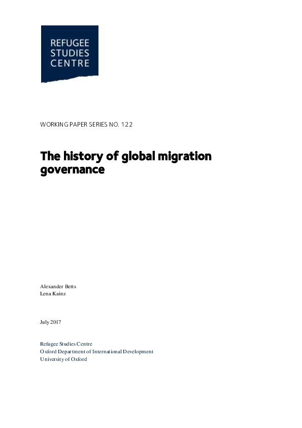 (PDF) The history of global migration governance
