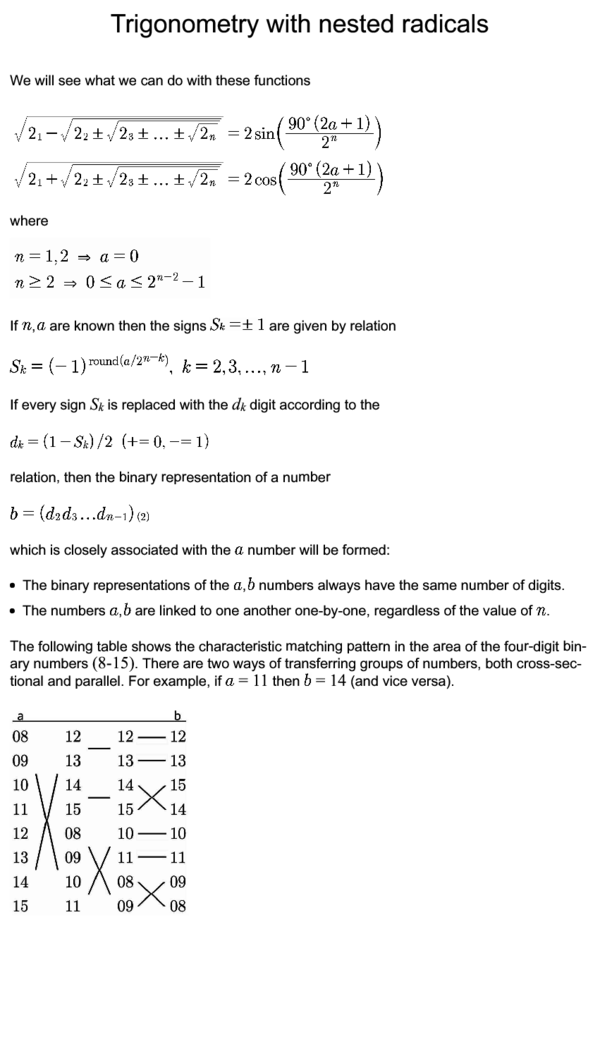 (PDF) Nested radicals - relation to trigonometry and binary numbers ...