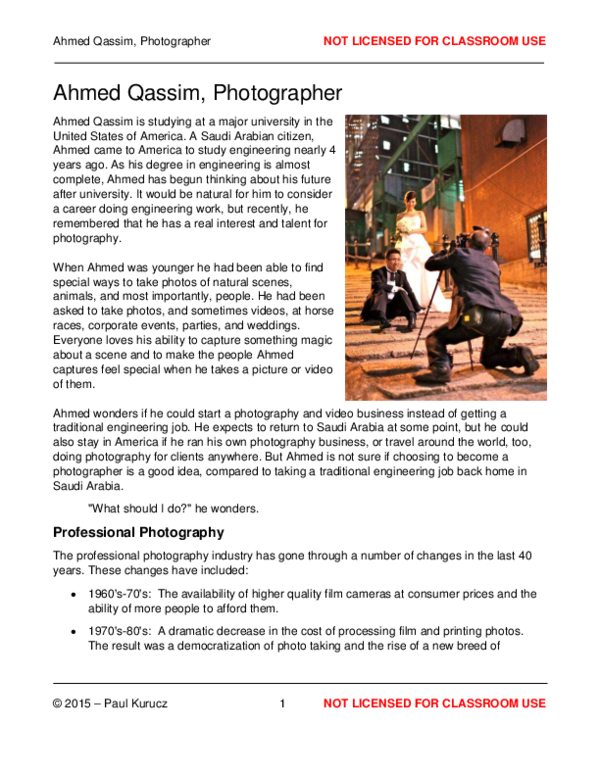 (PDF) Ahmed Qassim Photographer sample