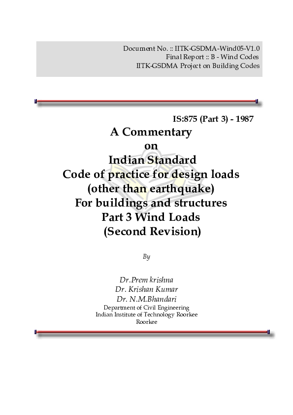 (PDF) A Commentary on Indian Standard Code of practice for design loads ...