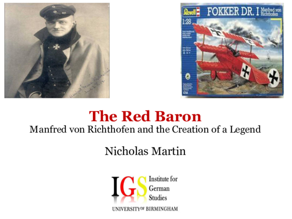 (PPT) The Red Baron: Manfred von Richthofen and the Creation of a ...