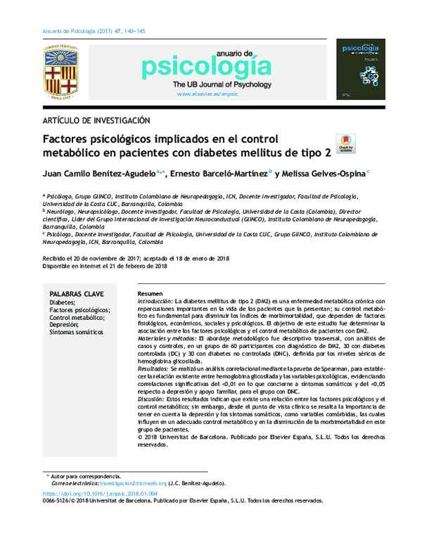 (PDF) Factores Psicologicos implicados en el control metabolico de ...