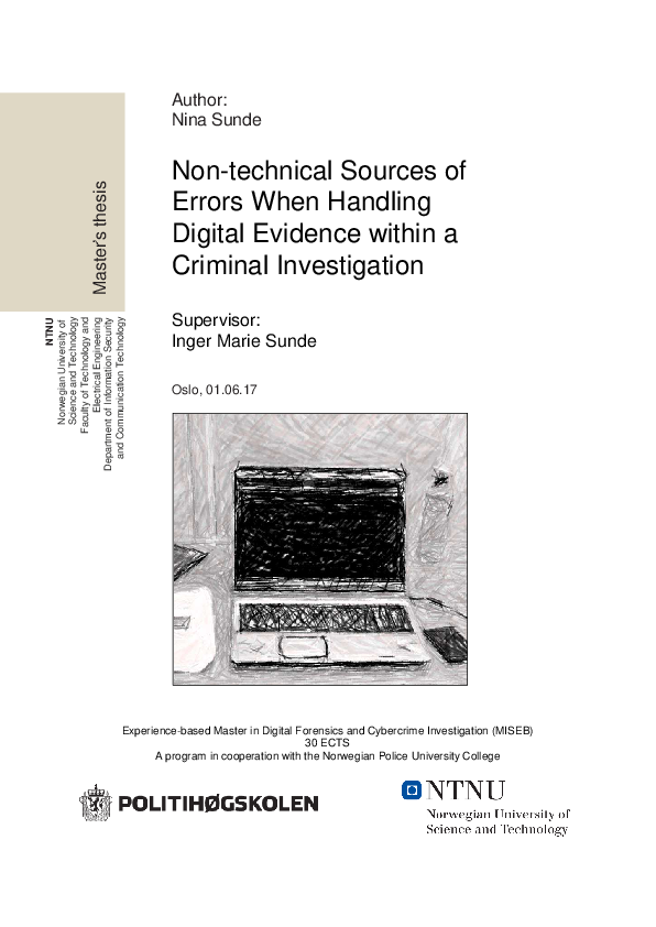 (PDF) Non-technical Sources of Errors When Handling Digital Evidence ...