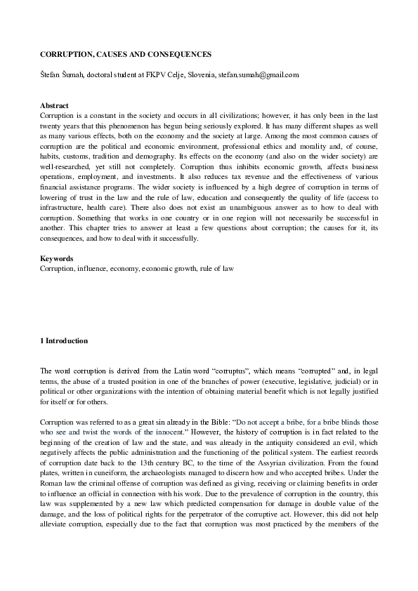 (DOC) CORRUPTION, CAUSES AND CONSEQUENCES.docx