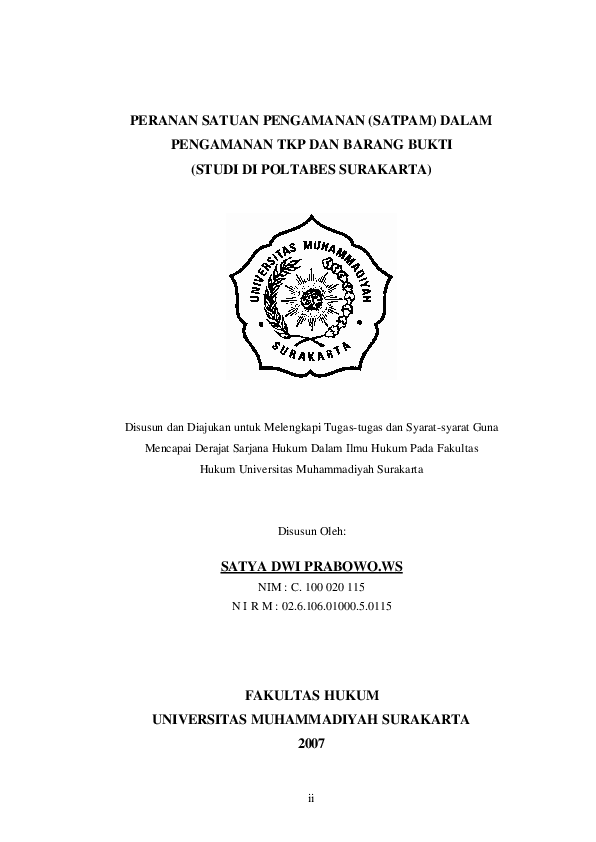 (PDF) PERANAN SATUAN PENGAMANAN (SATPAM) DALAM