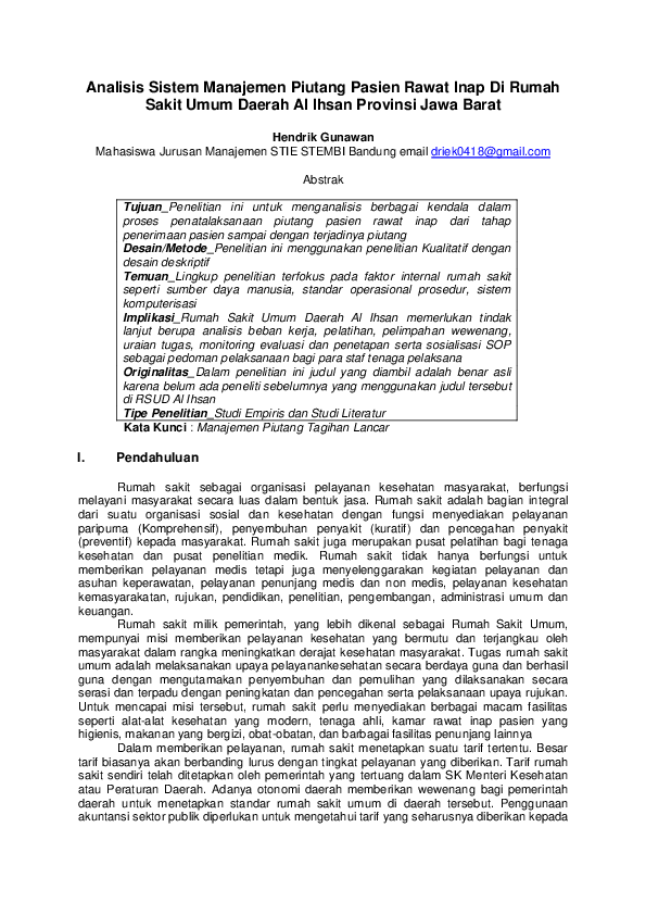 (DOC) Analisis Sistem Manajemen Piutang Pasien Rawat Inap Di Rumah ...