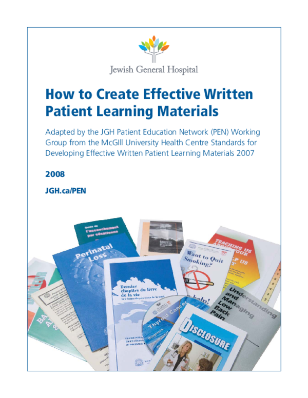 (PDF) How to Create Effective Written Patient Learning Materials