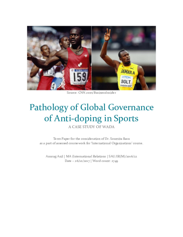 (DOC) Pathology of Global Governance of Anti-doping in Sports A Case ...