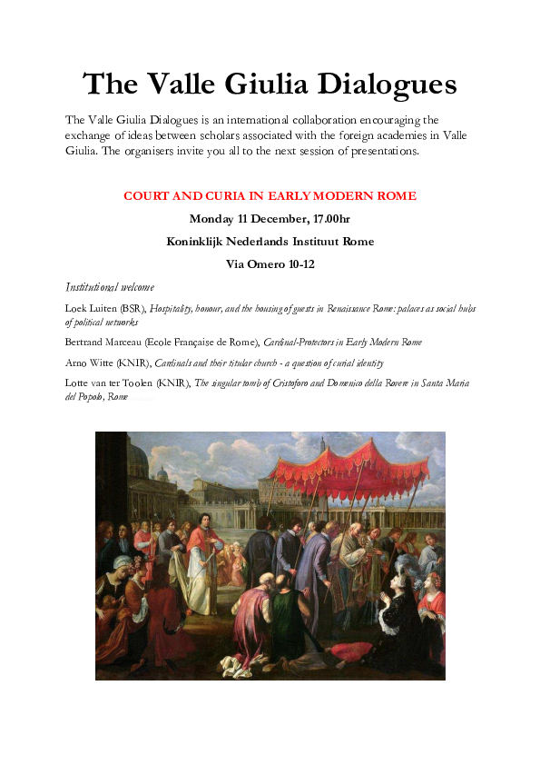 (PDF) Cardinal-Protectors in Early Modern Rome (Rome, 11th december ...