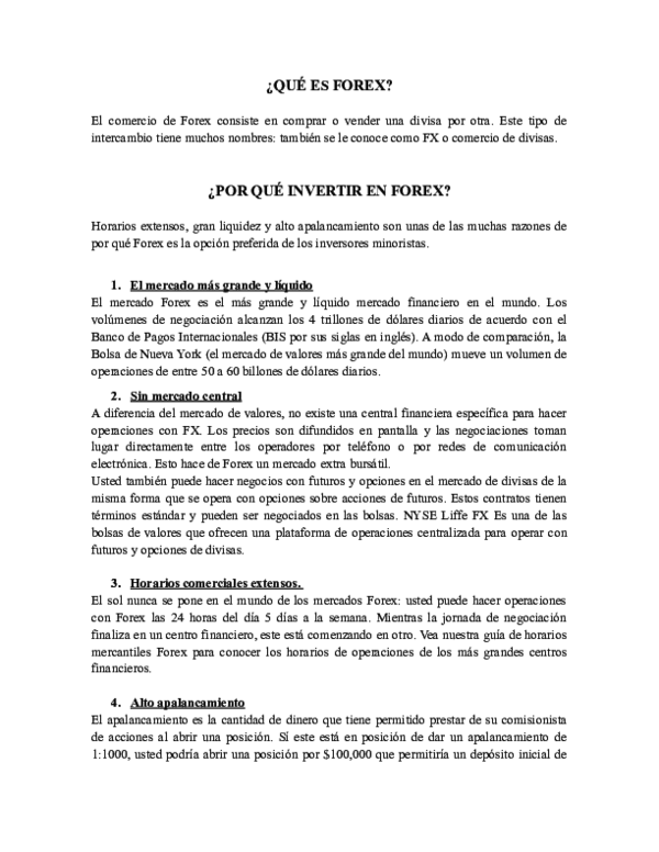 (DOC) QUÉ ES FOREX
