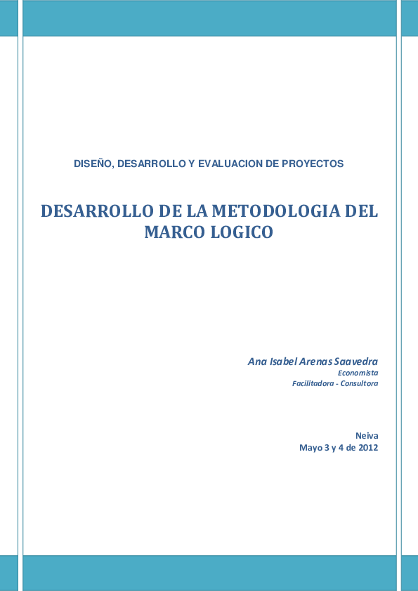 (PDF) DISEÑO, DESARROLLO Y EVALUACION DE PROYECTOS DESARROLLO DE LA METODOLOGIA DEL MARCO LOGICO ...