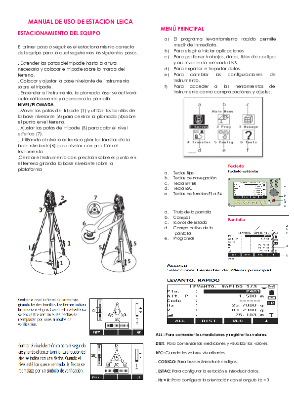 (DOC) MANUAL DE USO DE ESTACION LEICA