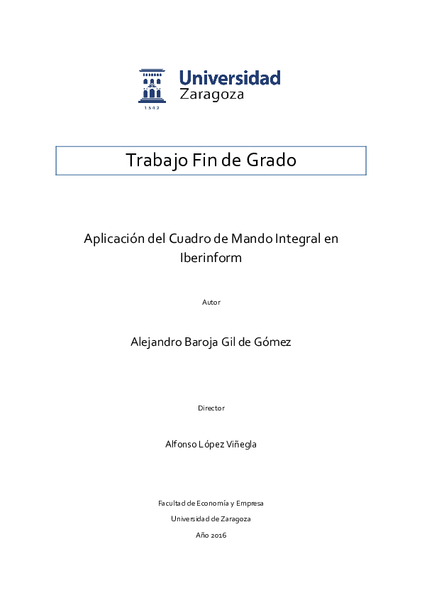 (PDF) Trabajo Fin de Grado Aplicación del Cuadro de Mando Integral en ...