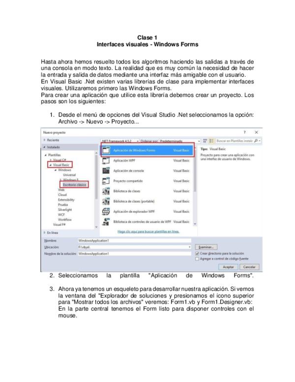 (PDF) Clase 1 Interfaces visuales -Windows Forms