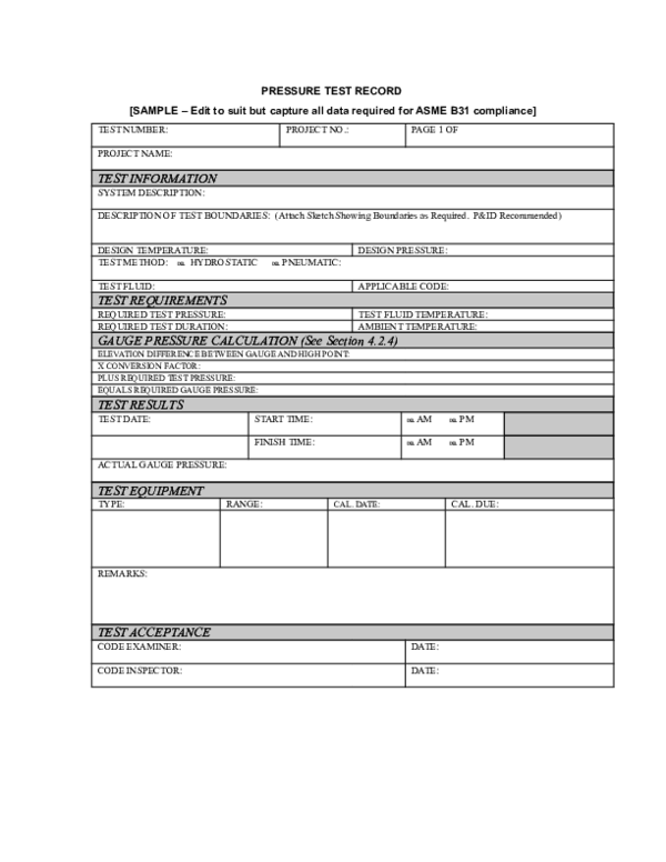(DOC) PRESSURE: TEST RESULTS
