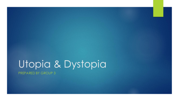 (PPT) Utopia & Dystopia