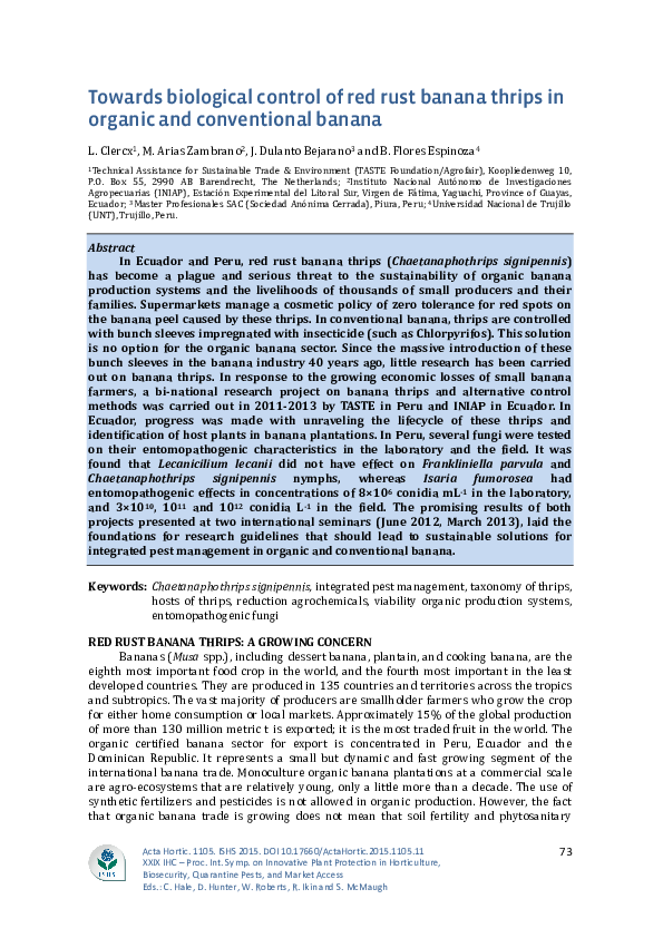 (PDF) Towards biological control of red rust banana thrips in organic ...