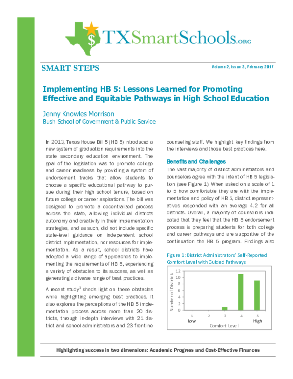 (PDF) SMART STEPS Implementing HB 5: Lessons Learned for Promoting Effective and Equitable ...