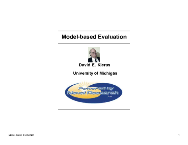 (PDF) Model-based Evaluation Model-based Evaluation