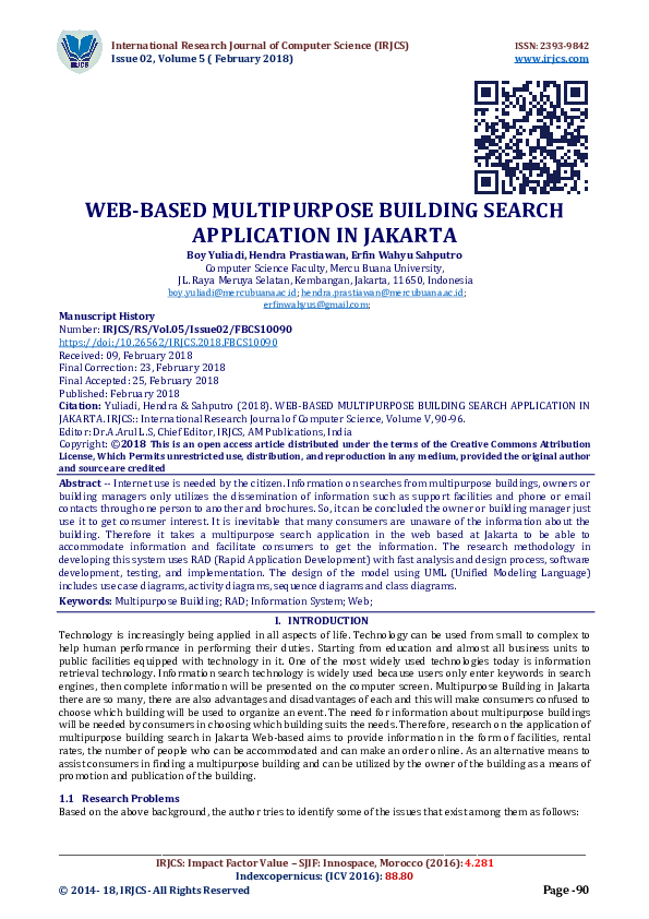 (PDF) WEB-BASED MULTIPURPOSE BUILDING SEARCH APPLICATION IN JAKARTA
