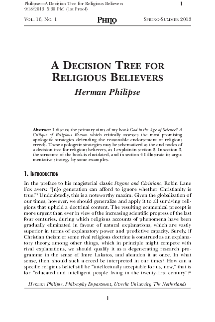 (PDF) A Decision Tree for Religious Believers