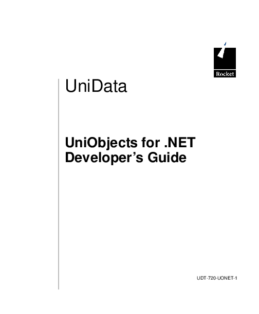 (PDF) UniData UniObjects for .NET Developer's Guide