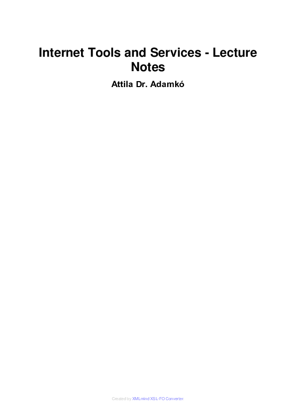 (PDF) Internet Tools and Services -Lecture Notes