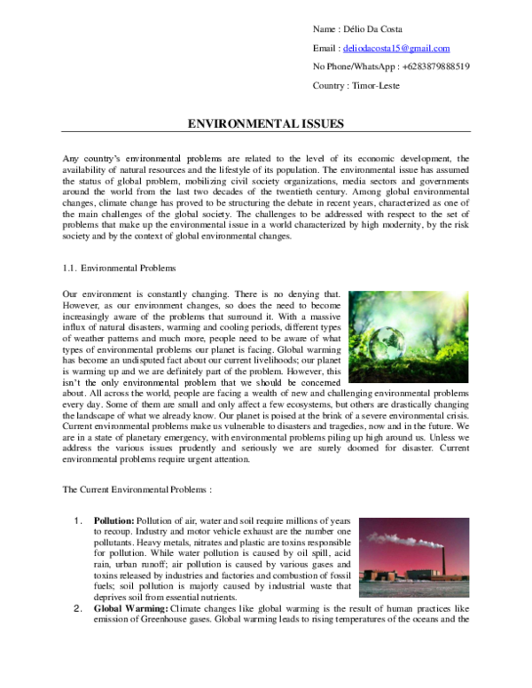 (PDF) ENVIRONMENTAL ISSUES