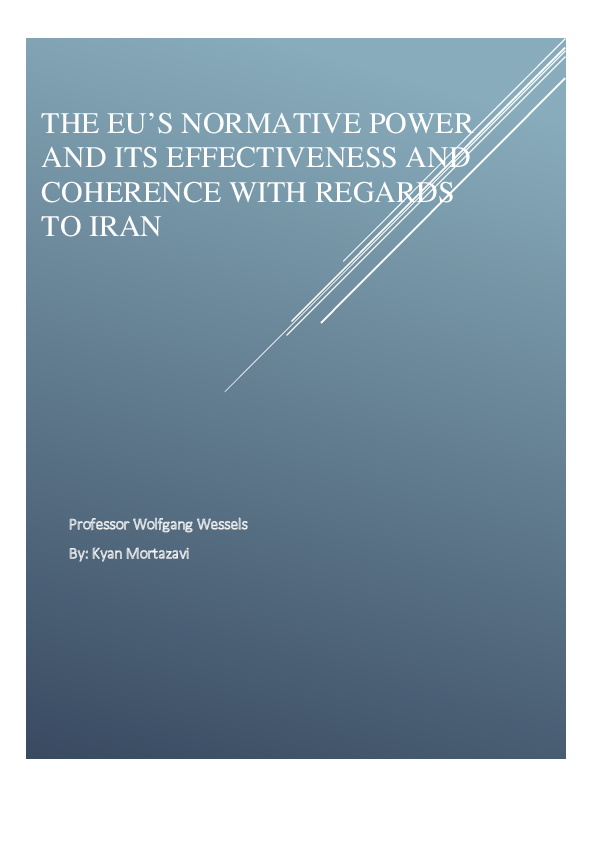 (PDF) THE EU'S NORMATIVE POWER AND ITS EFFECTIVENESS AND COHERENCE WITH ...