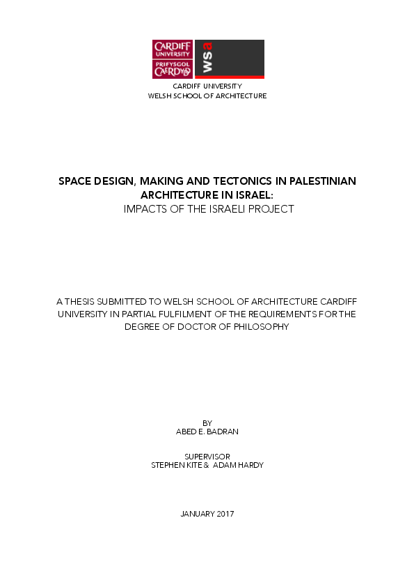 (PDF) Space Design, Making and Tectonics in Palestinian Architecture in Israel: Impacts of the ...