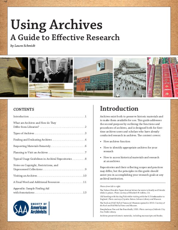 (PDF) Using Archives A Guide to Effective Research