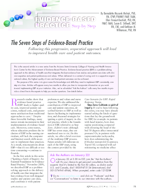 (PDF) -Evidence Based Practice Step by Step The Seven | tai mas ...