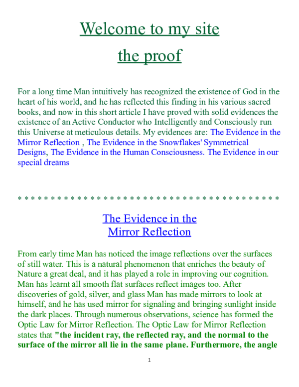 (DOC) The proof of the existence of God.