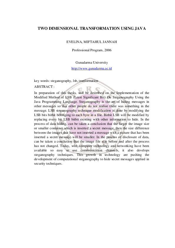 (PDF) Two Dimensional Transformation Using Java