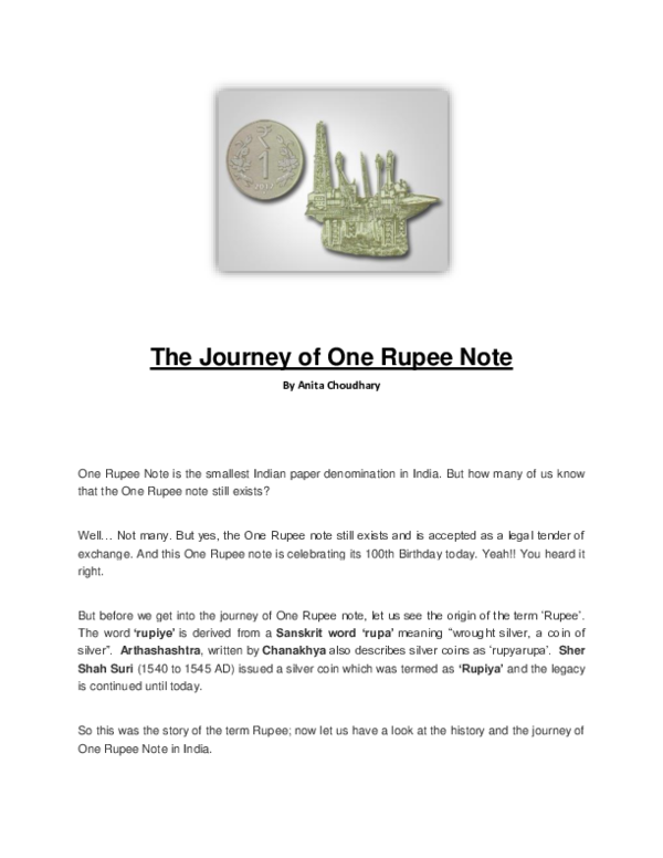 (DOC) The Journey of One Rupee Note