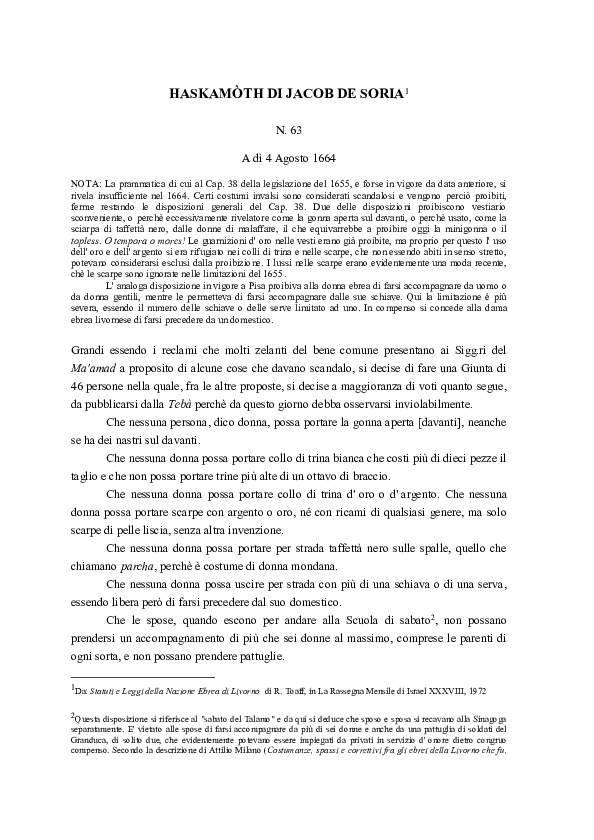 (DOC) 5.2 Renzo Toaff: HASKAMÒTH DI JACOB DE SORIA